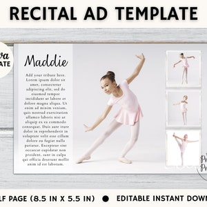 DANCE RECITAL AD Editable Canva Template | Recital Program Ad | Dancer ...