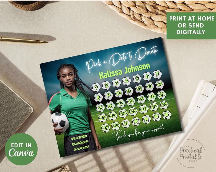SOCCER FUNDRAISER Canva Template | Soccer Team Fundraiser | Soccer Pick ...
