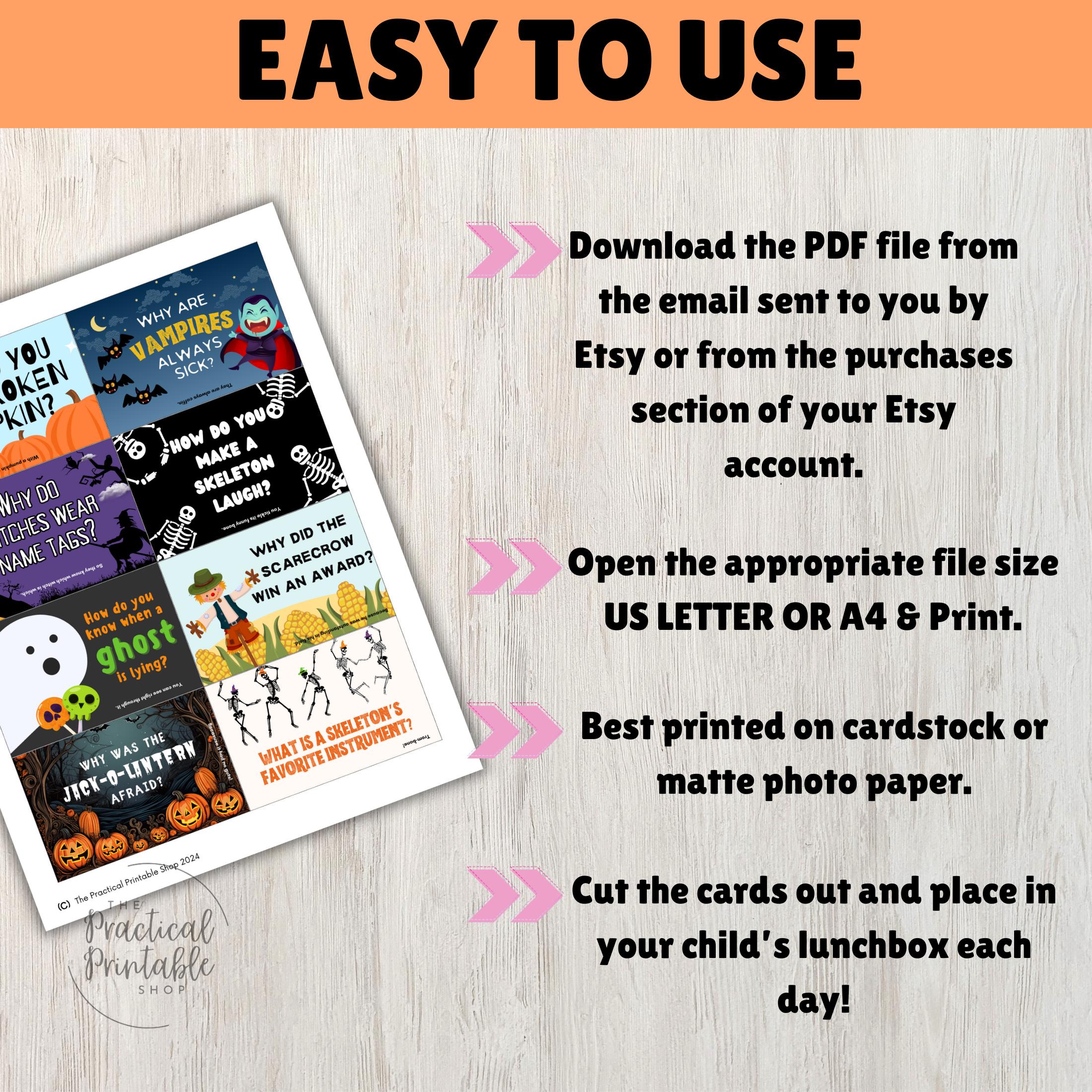 HALLOWEEN LUNCHBOX JOKES | Halloween Lunchbox Notes | Printable ...