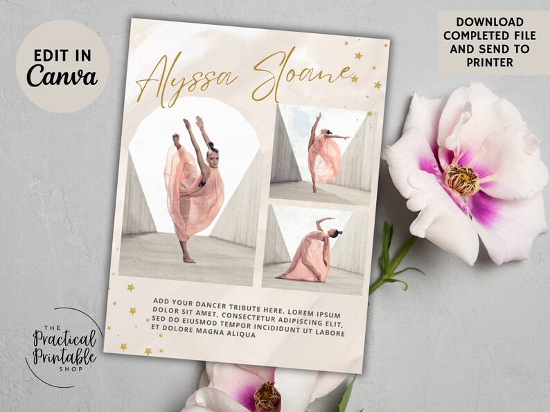 DANCE RECITAL AD Editable Canva Template | Recital Program Ad | Dancer ...