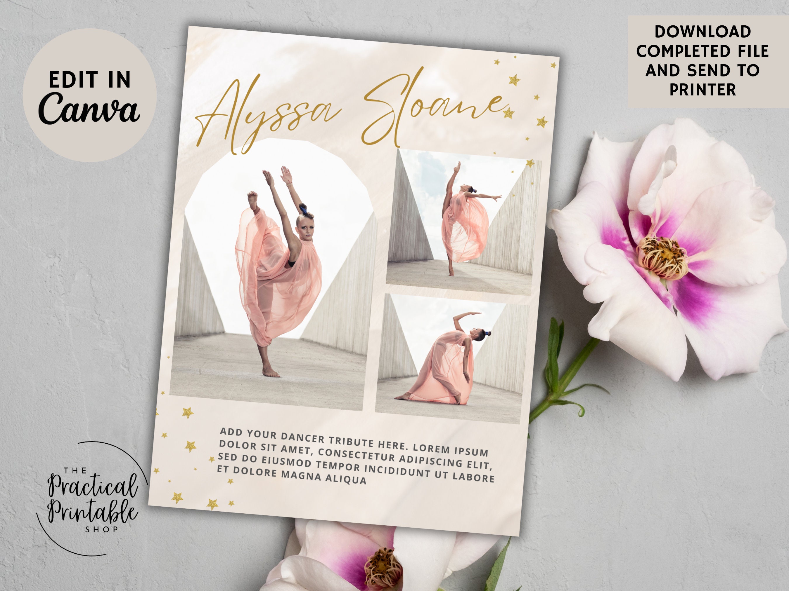 DANCE RECITAL AD Editable Canva Template | Recital Program Ad | Dancer ...