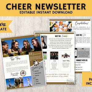CHEER NEWSLETTER Editable Canva Template | Cheer Team Email | Dance ...