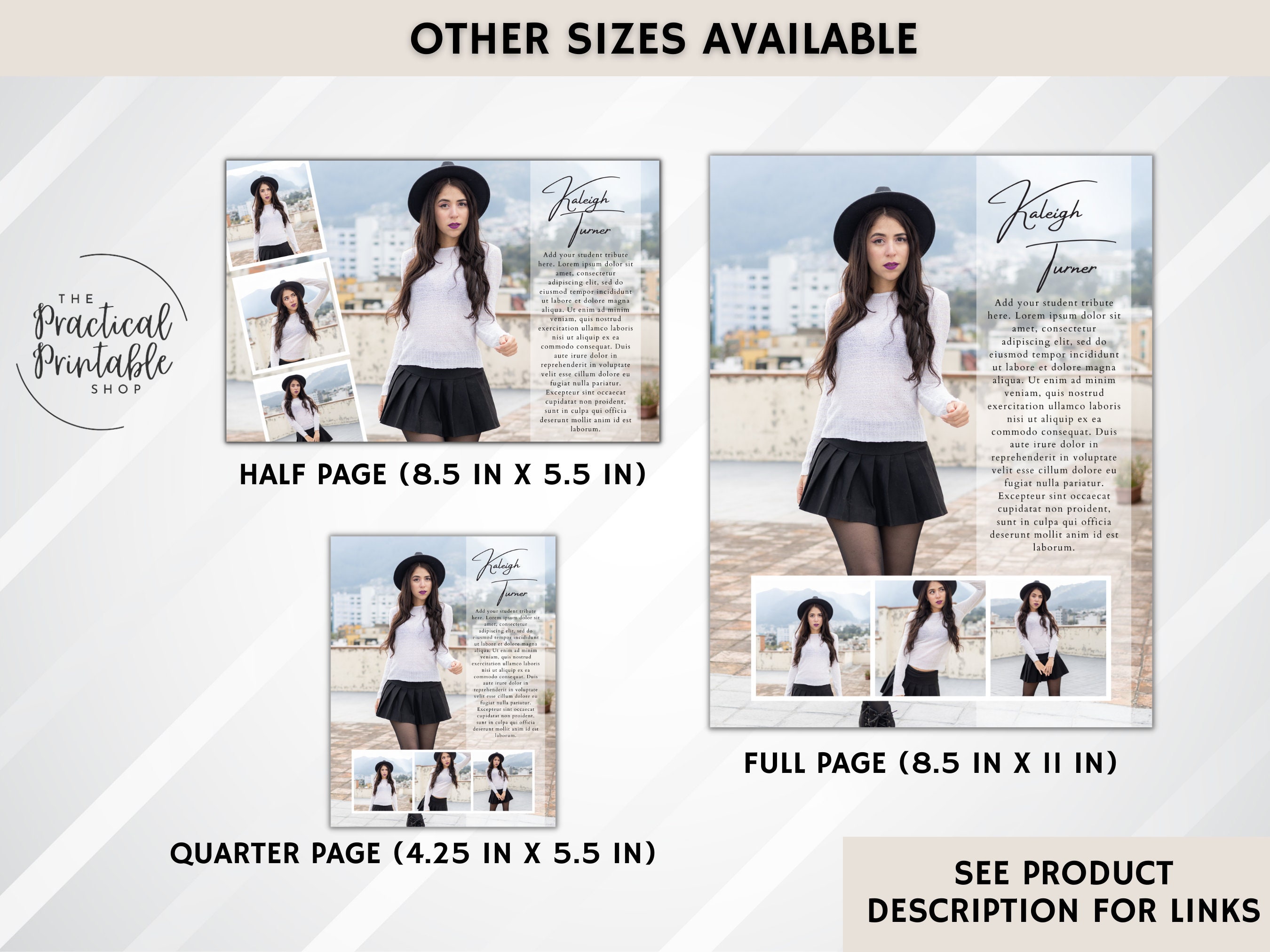 QUARTER PAGE YEARBOOK Ad | Editable Canva Template | Grad Tribute ...