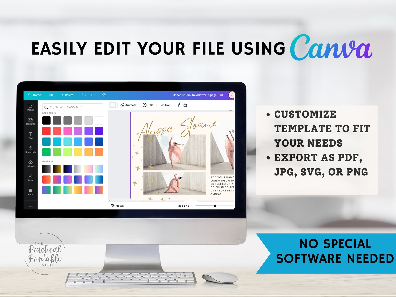 DANCE RECITAL AD Editable Canva Template | Recital Program Ad | Dancer ...
