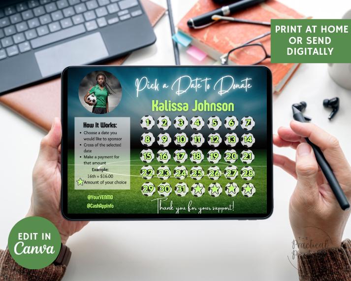 SOCCER FUNDRAISER Canva Template | Soccer Team Fundraiser | Soccer Pick ...