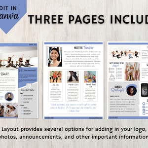 DANCE STUDIO NEWSLETTER Editable Canva Template | Dance School Email ...