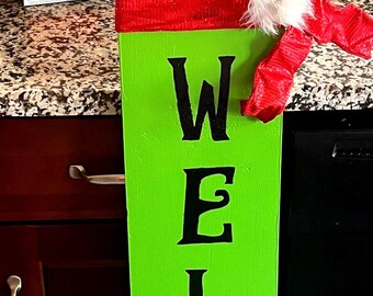 Grinch Welcome Sign - Etsy