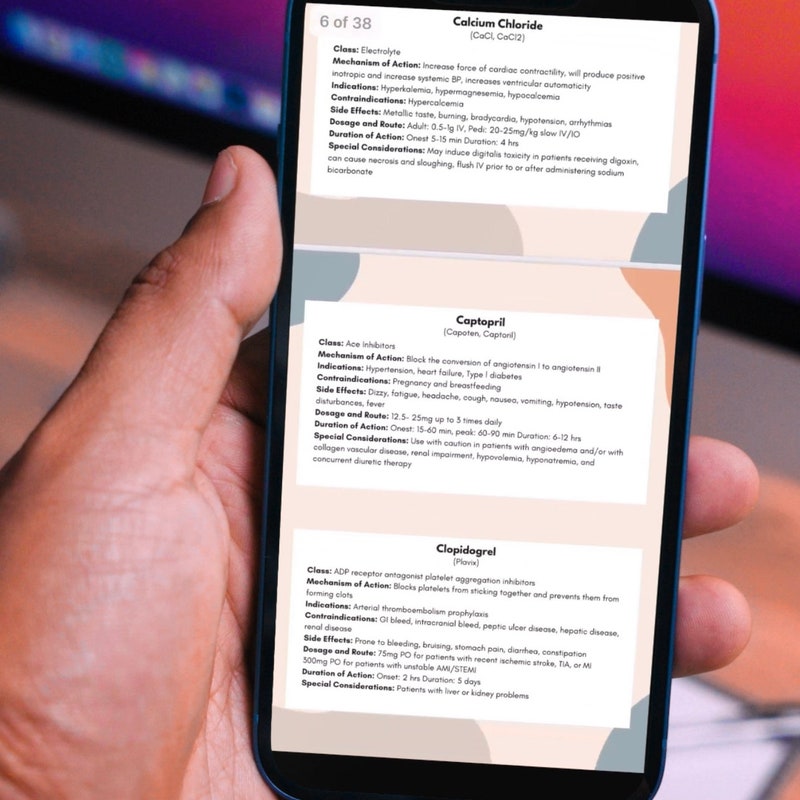 Paramedic Drug Card Template - Etsy