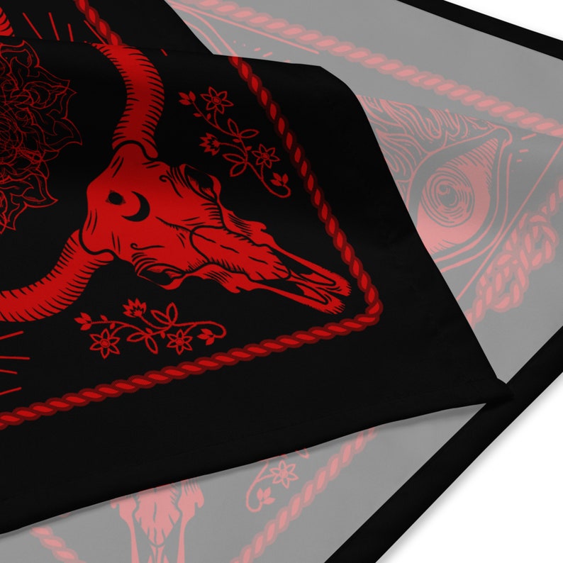 Black and Red Goth Cowgirl Bandana, Western Goth, Coachella Fashion ...