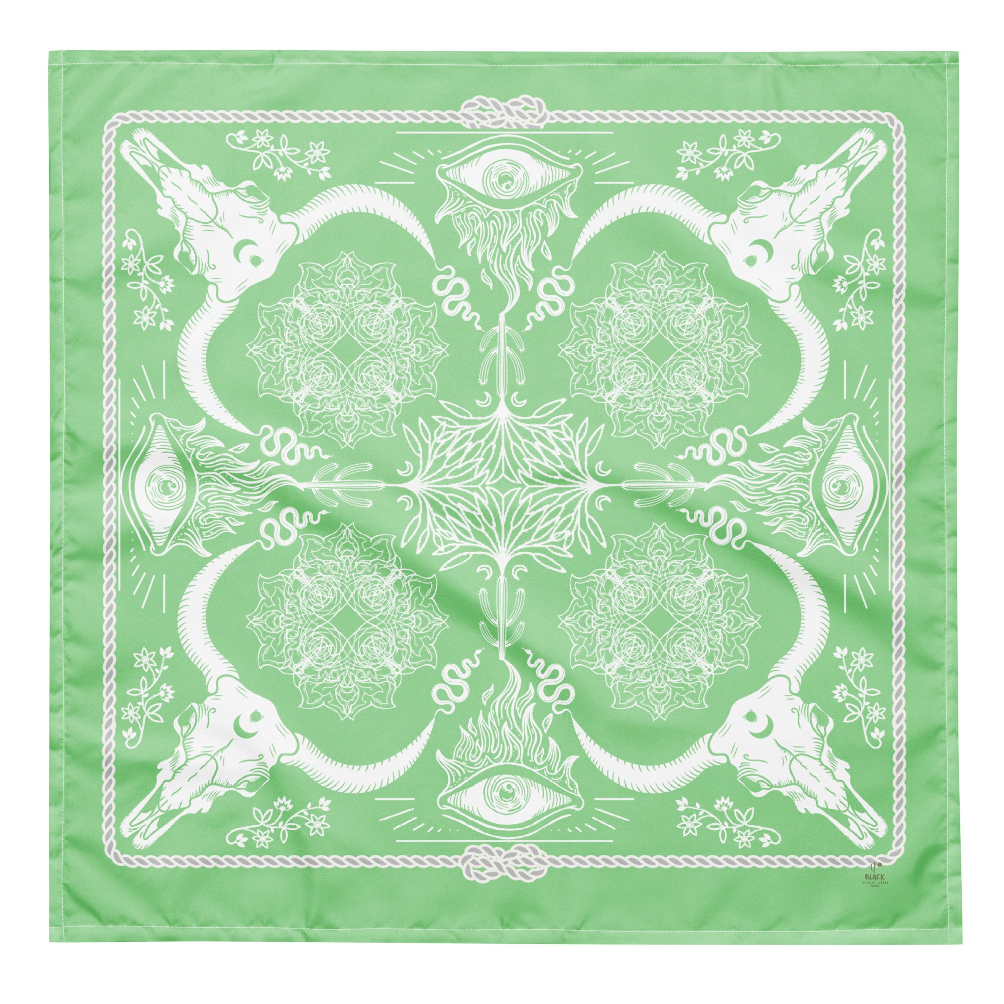 Sage Green, Goth Western, Boho Cowgirl Bandana, Western Goth, Coachella ...