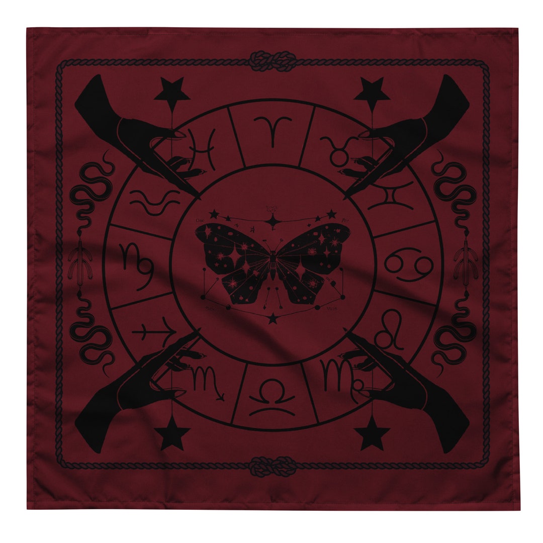 Black and Red Butterfly Effect Goth Cowgirl Bandana Goth - Etsy