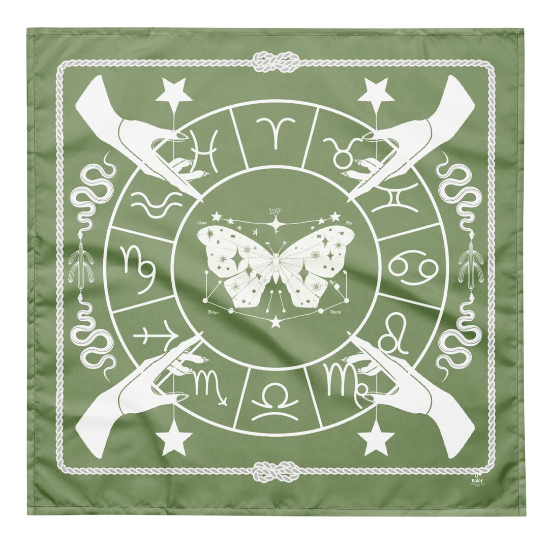 Butterfly Effect Goth Cowgirl Bandana in Fern, Goth, Western, Headscarf ...