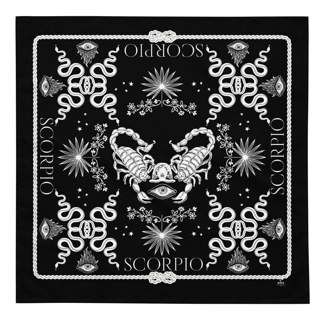 Black Scorpio Goth Cowgirl Bandana, Western Goth, Coachella Fashion ...