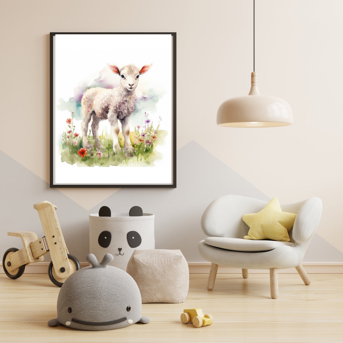 Lamb Clipart , Lamb Watercolor Painting, Lamb Printable Wall Art ...