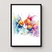 Fishes Watercolor Painting Printable Wall Art, Nursery Room Decor ...