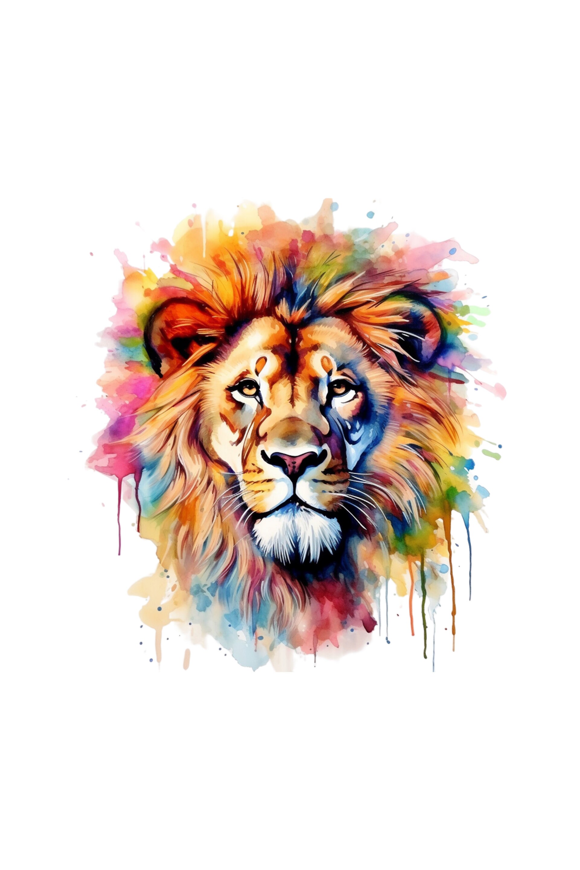 Lion Digital Print, Animal Printable Wall Art, Lion Painting Print ...