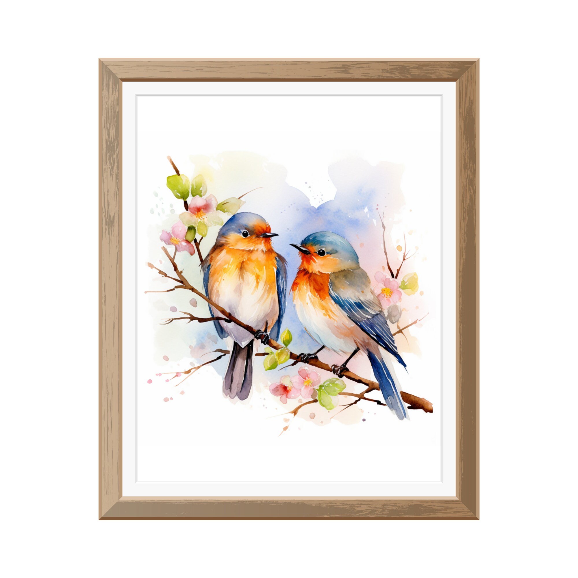 Birds Watercolor Painting Printable Wall Art, Bird Lovers Gift, Bird ...
