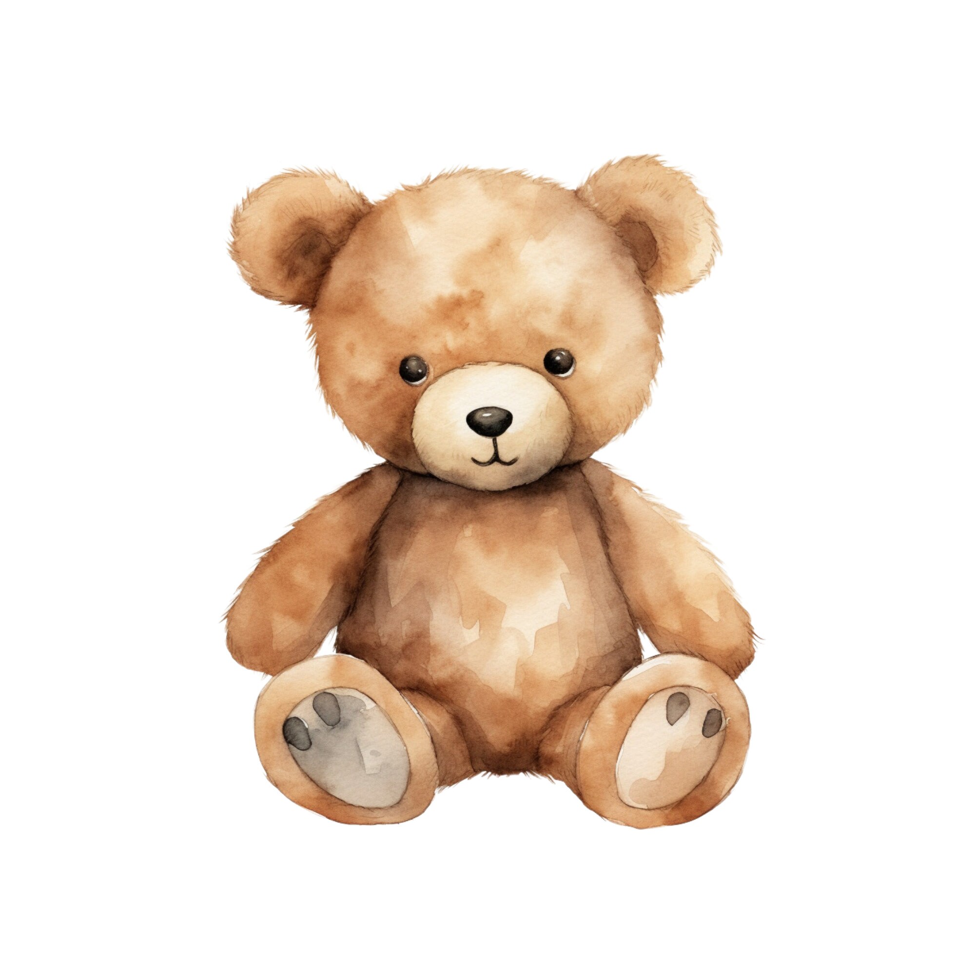 4 Teddy Bear Digital Cliparts, 4 Digital Clipart Bundle, Watercolor ...