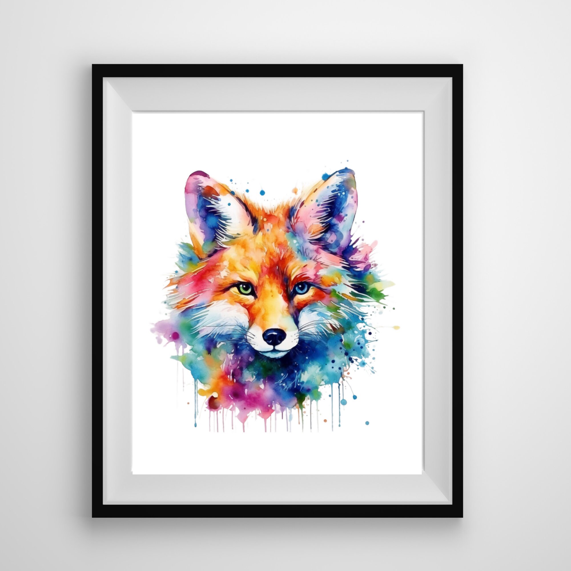 Fox Watercolor Painting, Alcohol Ink,fox Printable Wall Art, Nursery ...