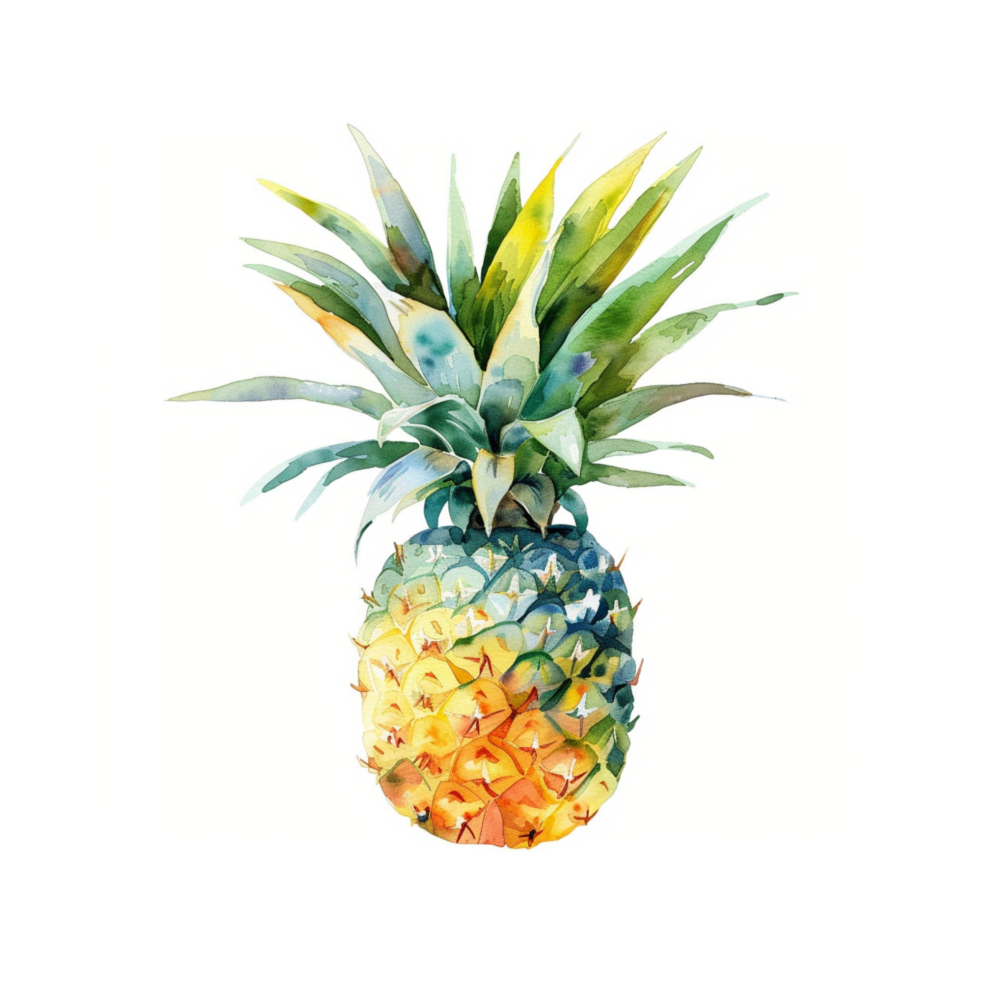 Ananas Watercolor Painting Printable Wall Art, Kitchen Wall Decor ...