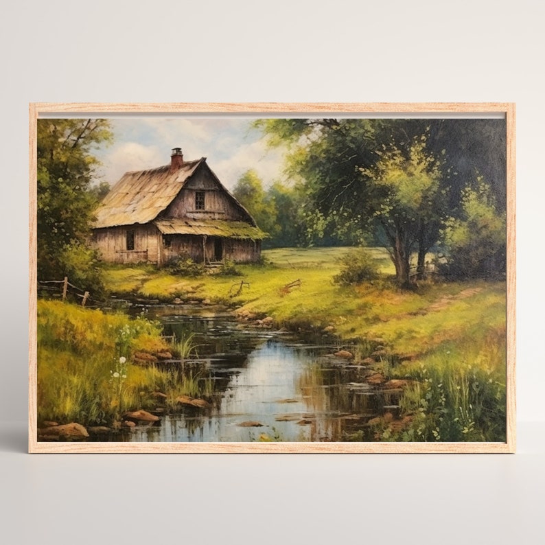 Vintagelandscape Landscape Painting Printable Wall Art, Digital ...