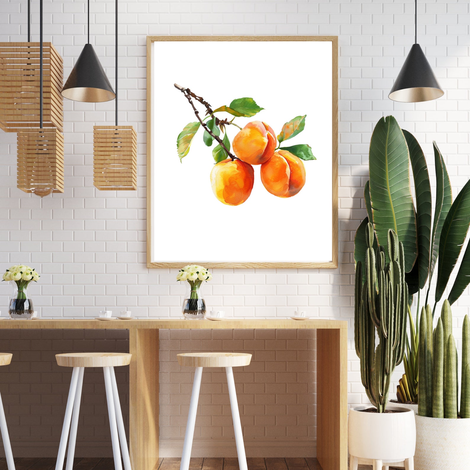 Apricot Watercolor Painting Printable Wall Art, Apricot Clipart ...