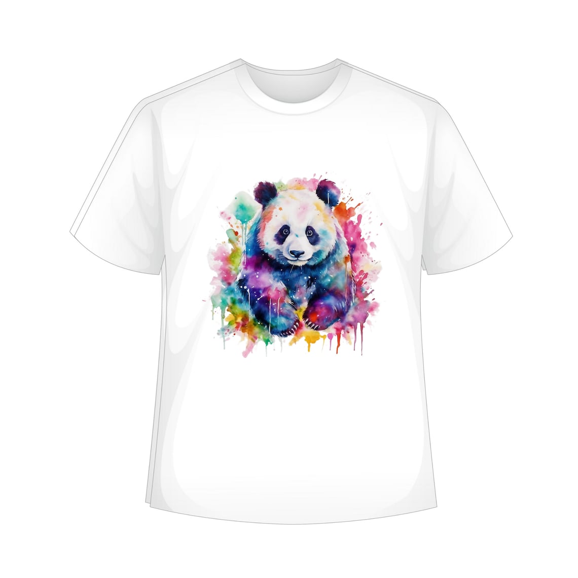 Panda Colorful Art, Panda Watercolor Painting, Panda Digital Print ...