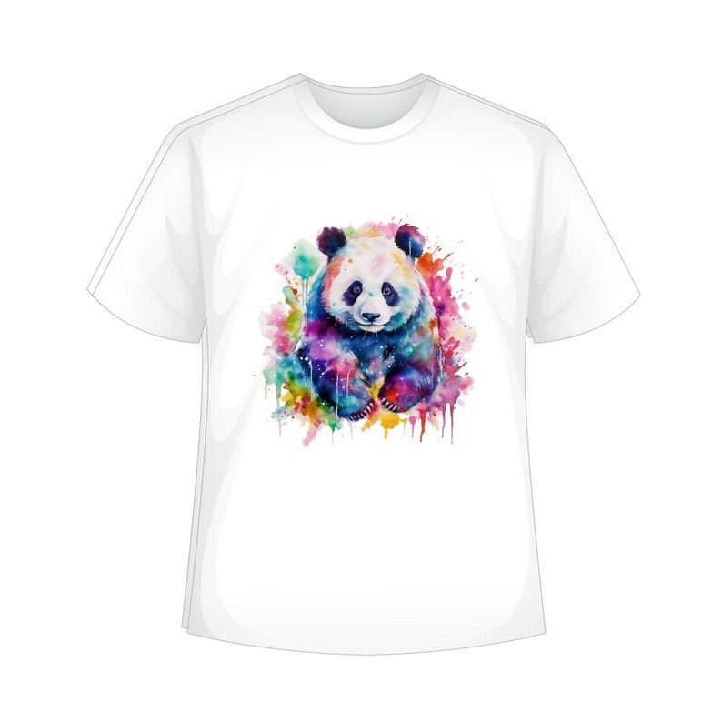 Panda Colorful Art, Panda Watercolor Painting, Panda Digital Print ...