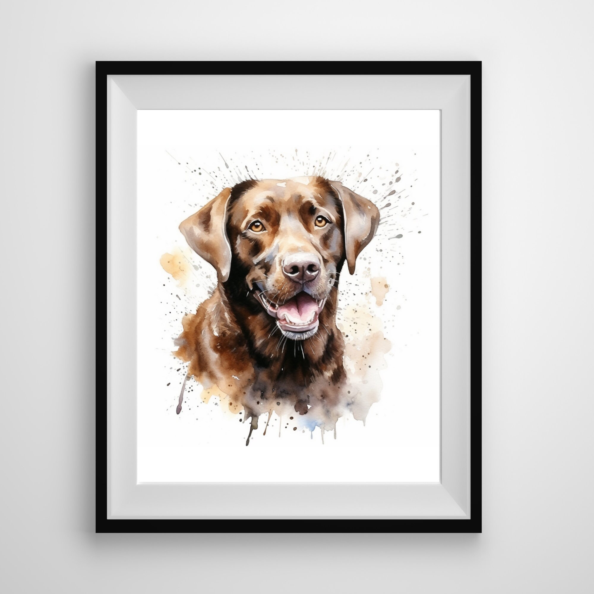 Labrador Watercolor Painting Printable Wall Art, Dog Portrait, Pet ...
