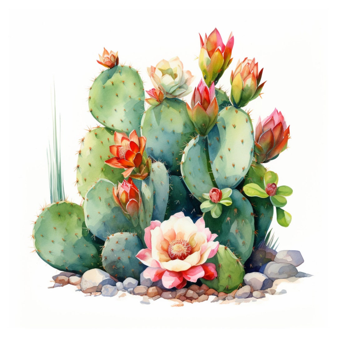 Cactus Watercolor Painting Printable Wall Art, Cactus Poster, Cactus ...