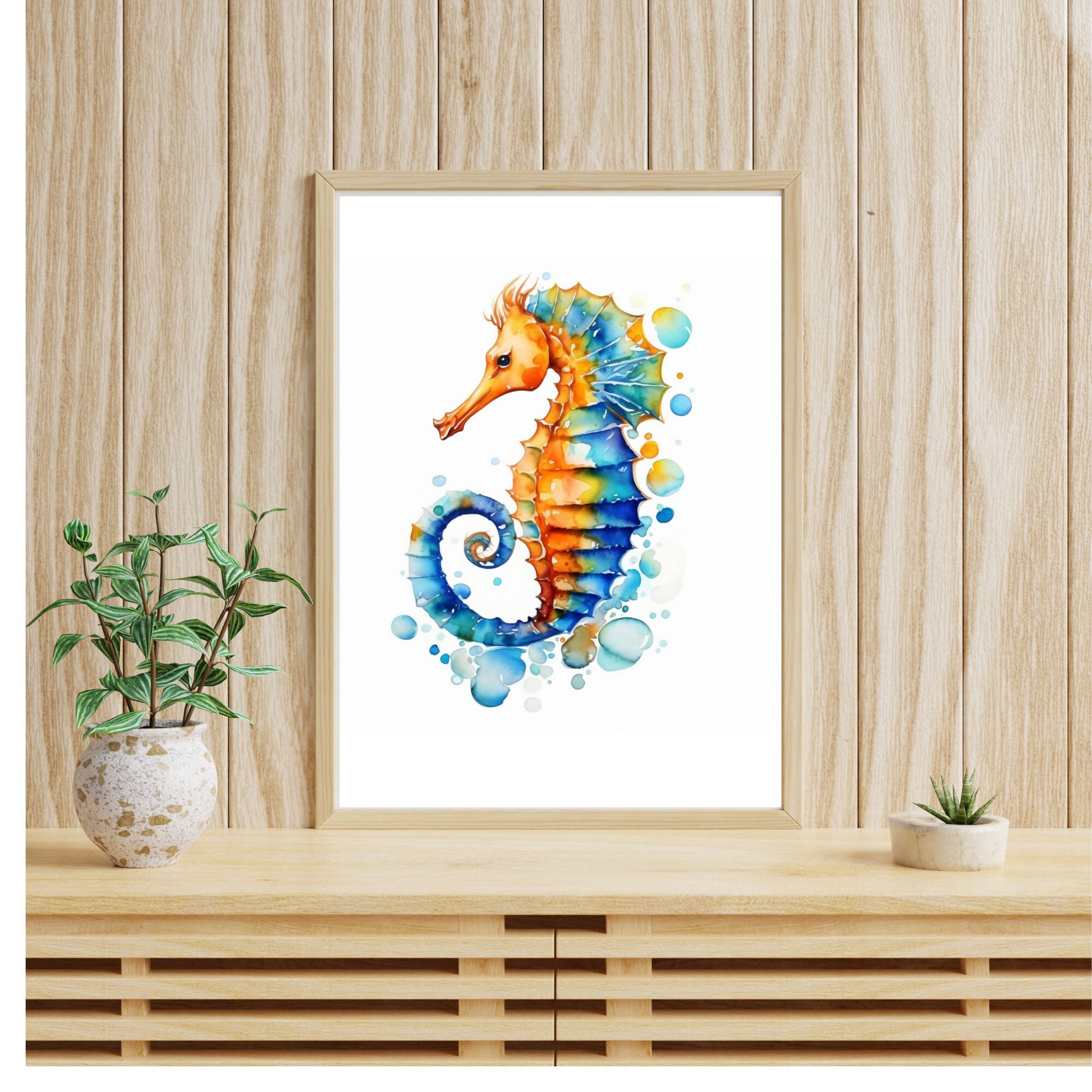 Seahorse Alcohol Ink Watercolor Painting Seahorse Print Sea - Etsy