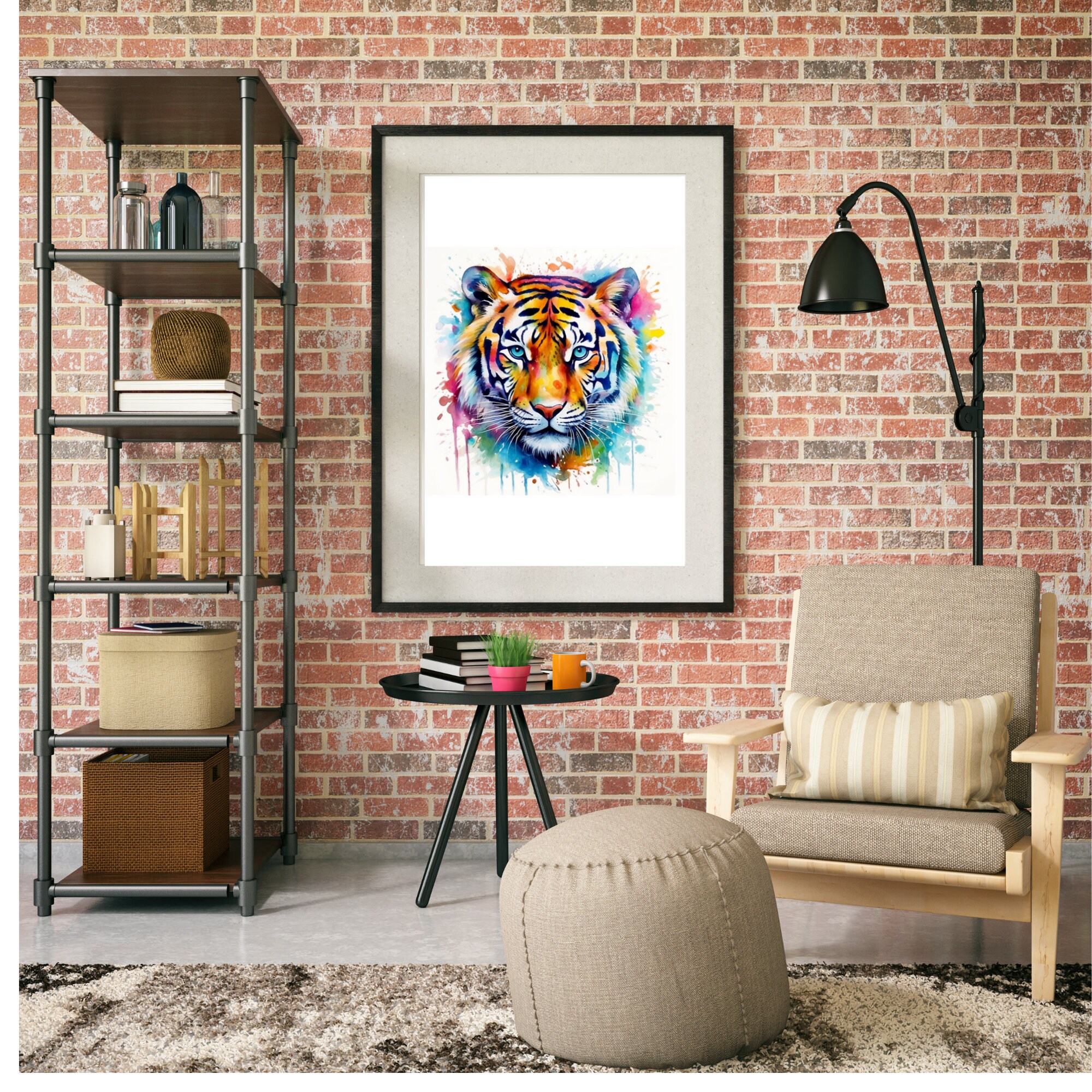 Tiger Watercolor Print, Printable Wall Art , Tiger Watercolor Wall ...