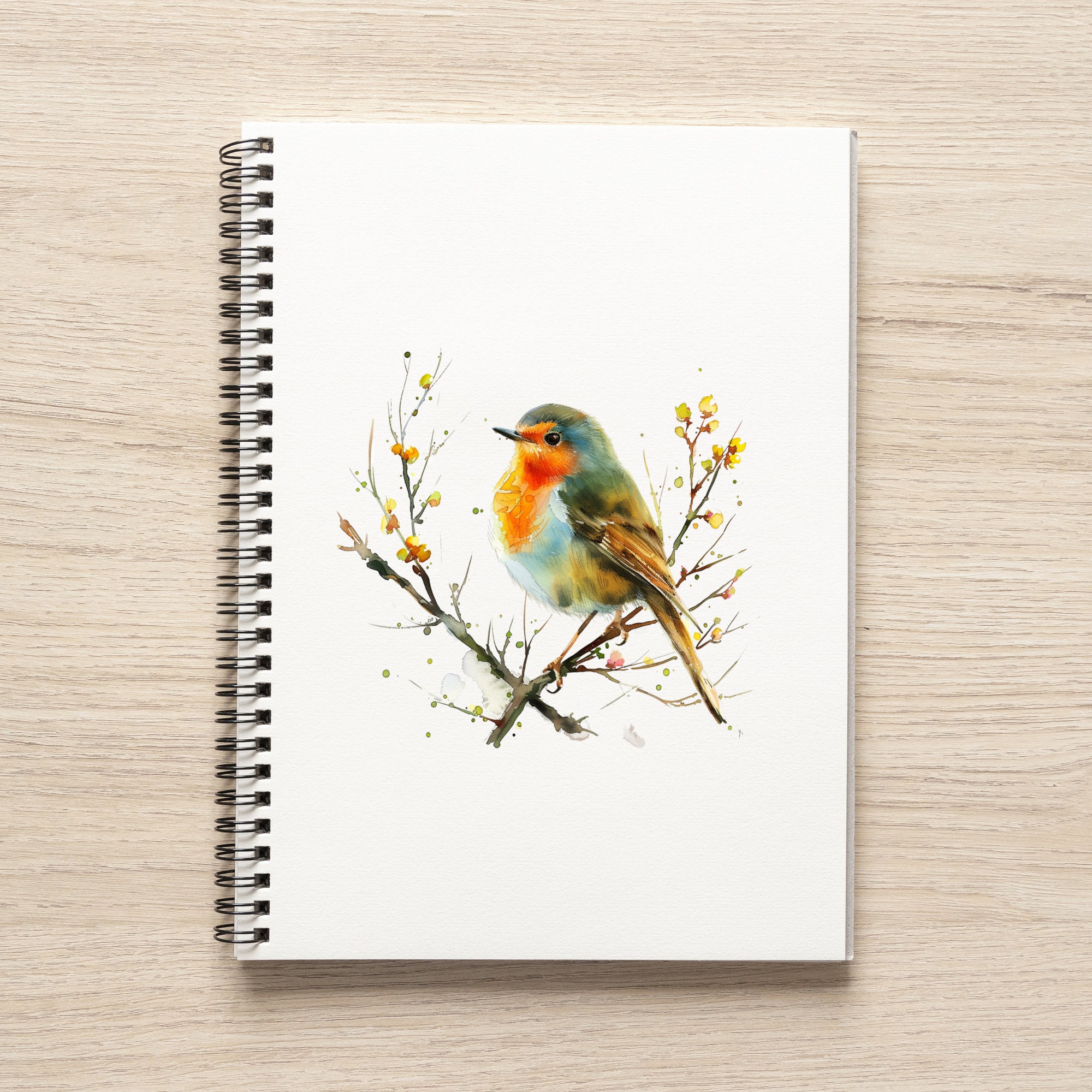 Robin Bird Watercolor Painting Printable Wall Art, Instant Download ...