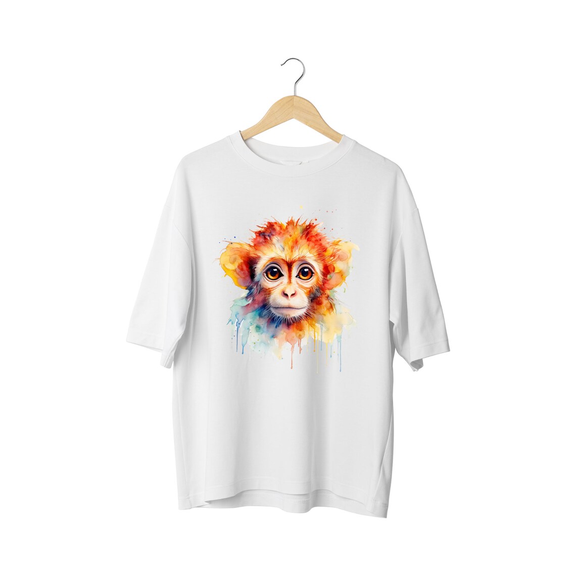 Monkey Watercolor Painting, Monkey Printable Wall Art, Monkey Nursery ...