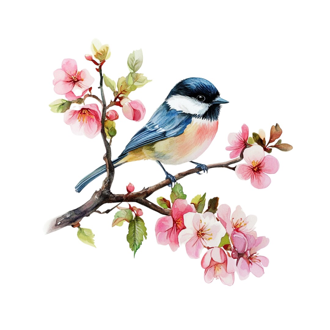 Chickadee Bird Watercolor Painting, Chickadee Printable Wall Art ...
