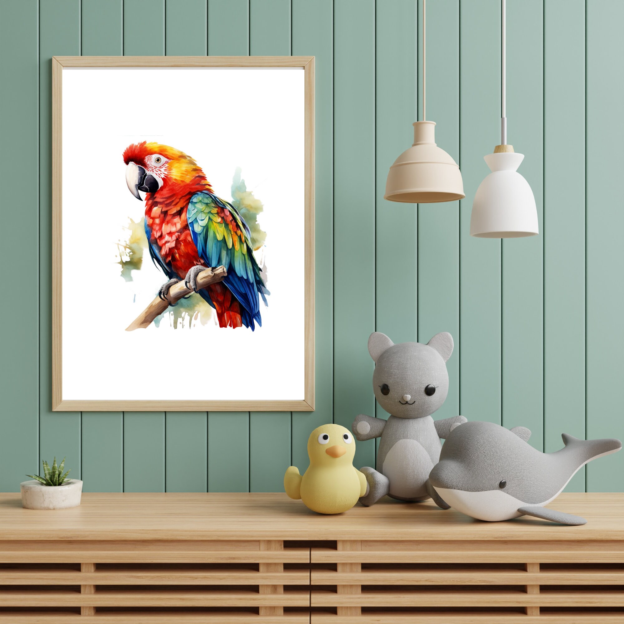 Parrot Watercolor Painting, Parrot Watercolor Printable Wall Art ...