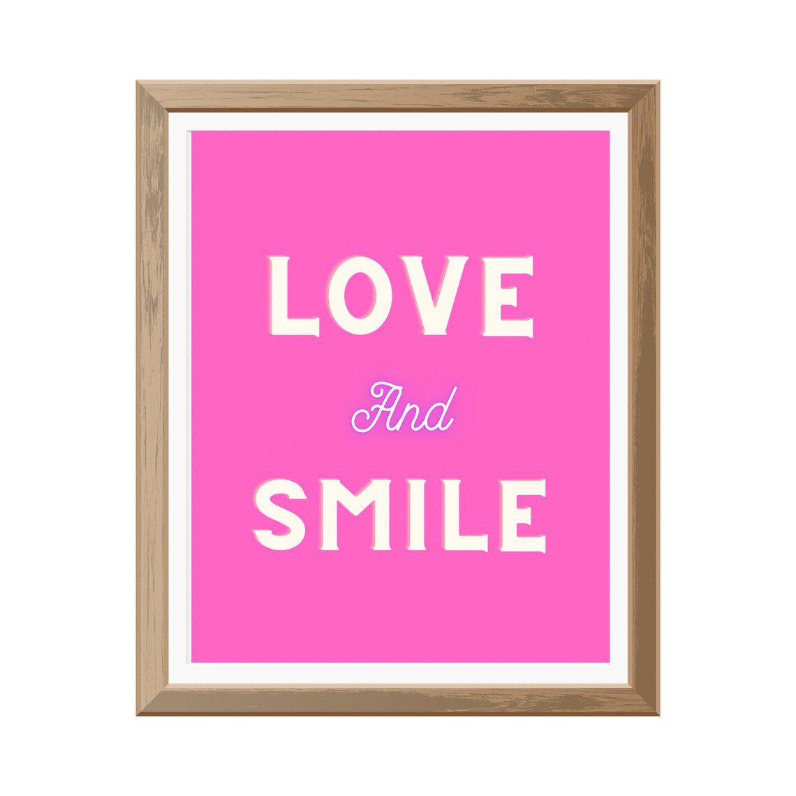 Love and Smile, Affirmation Poster, Wall Art Quote, Printable Quote ...