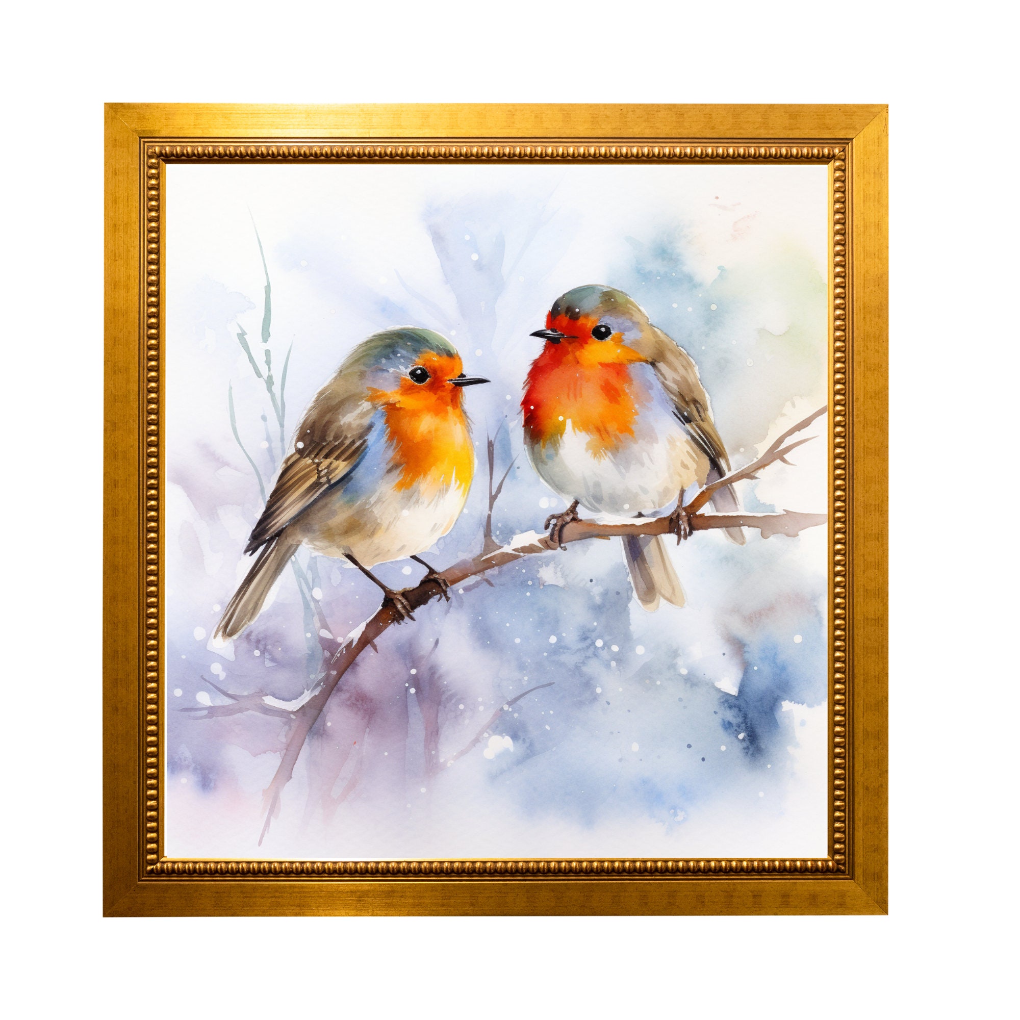 Robin Birds Watercolor Painting Printable Wall Art, Instant Download ...