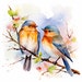 Birds Watercolor Painting Printable Wall Art, Bird Lovers Gift, Bird ...