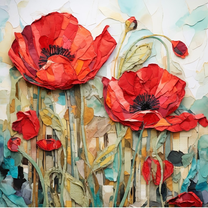 Poppies Painting Wall Art, Poppies Printable , Poppies Instant Download ...