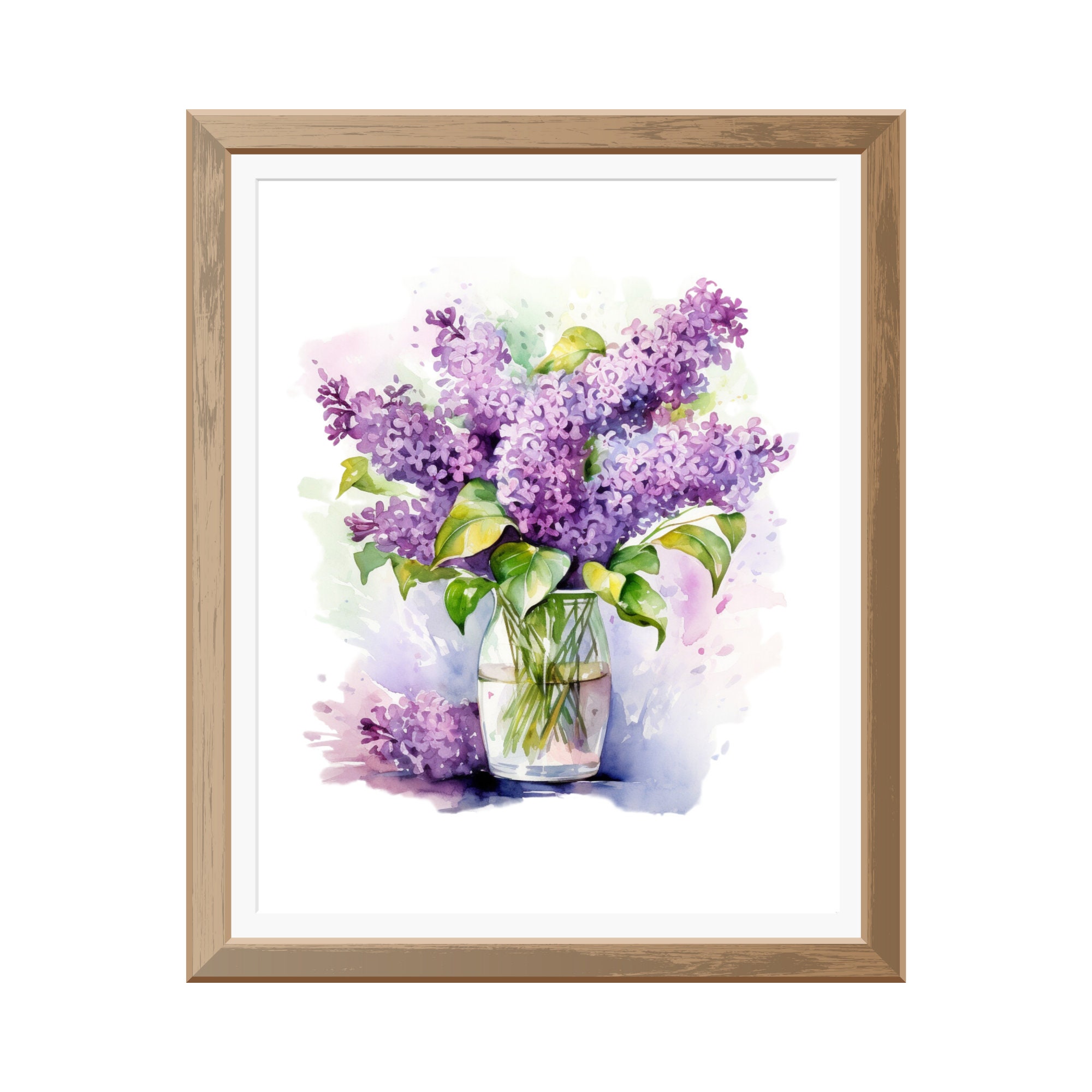 Lilac Watercolor Painting Printable Wall Art, Lilac Clipart, Lilac ...