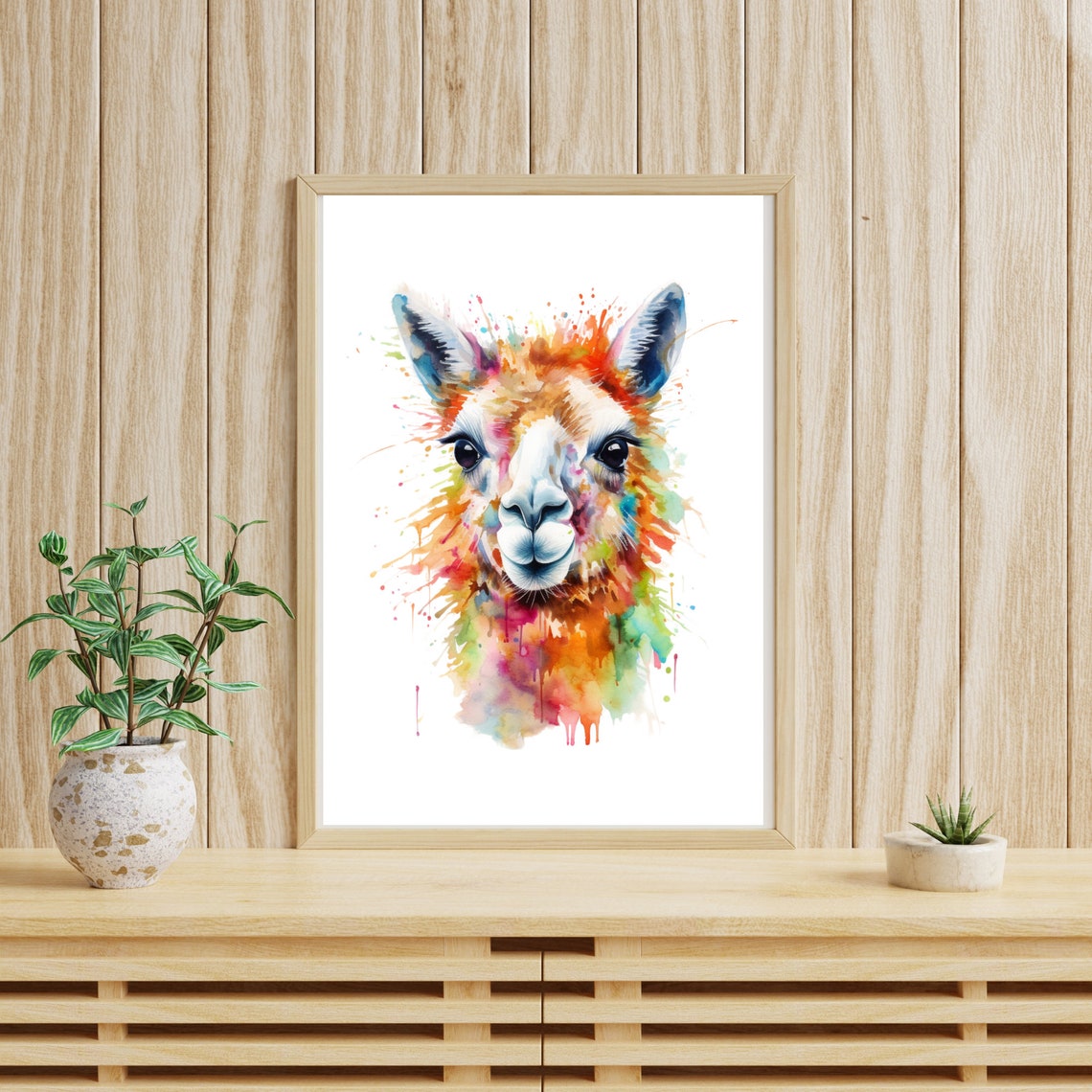 Llama Watercolor Painting Printable Wall Art, Animal Print, Nursery ...