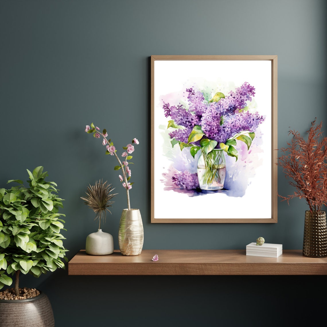 Lilac Watercolor Painting Printable Wall Art, Lilac Clipart, Lilac ...