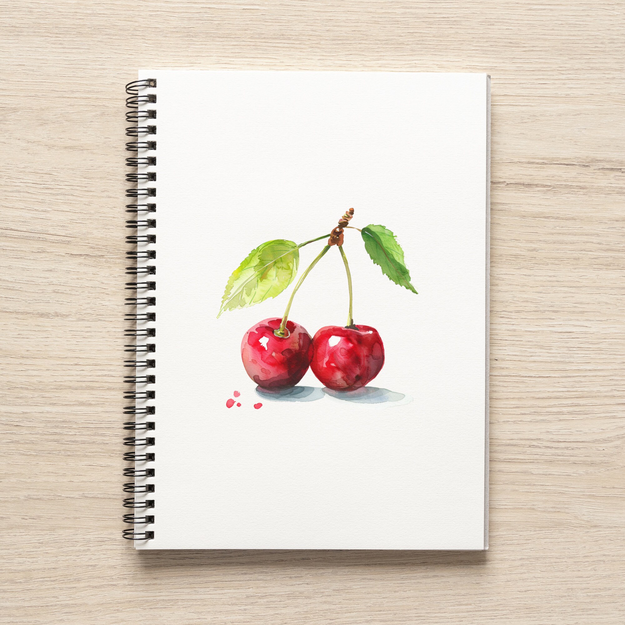 Cherries Watercolor Painting Printable Wall Art, Summer Fruits, Kitchen ...