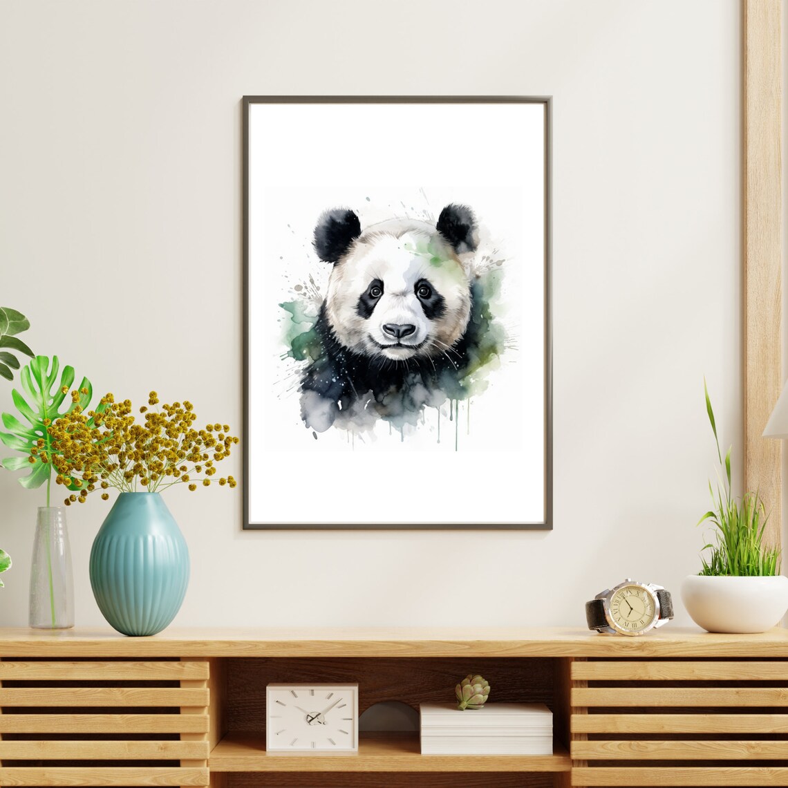 Aquarelle Panda Print, Panda Watercolor Wall Decor, Printable, Digital ...