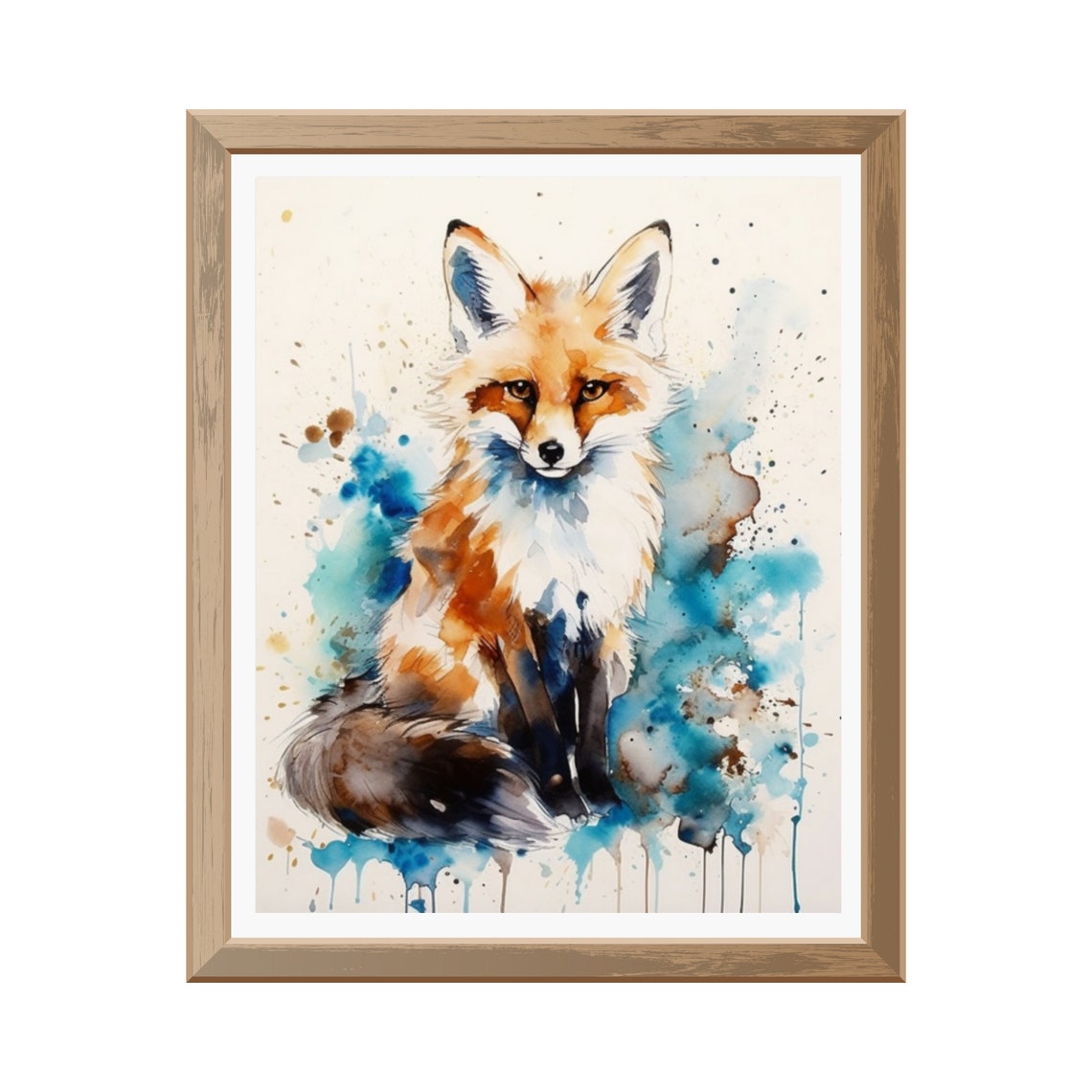 Fox Watercolor Painting Printable Wall Art, Nursery Wall Decor, Kids ...