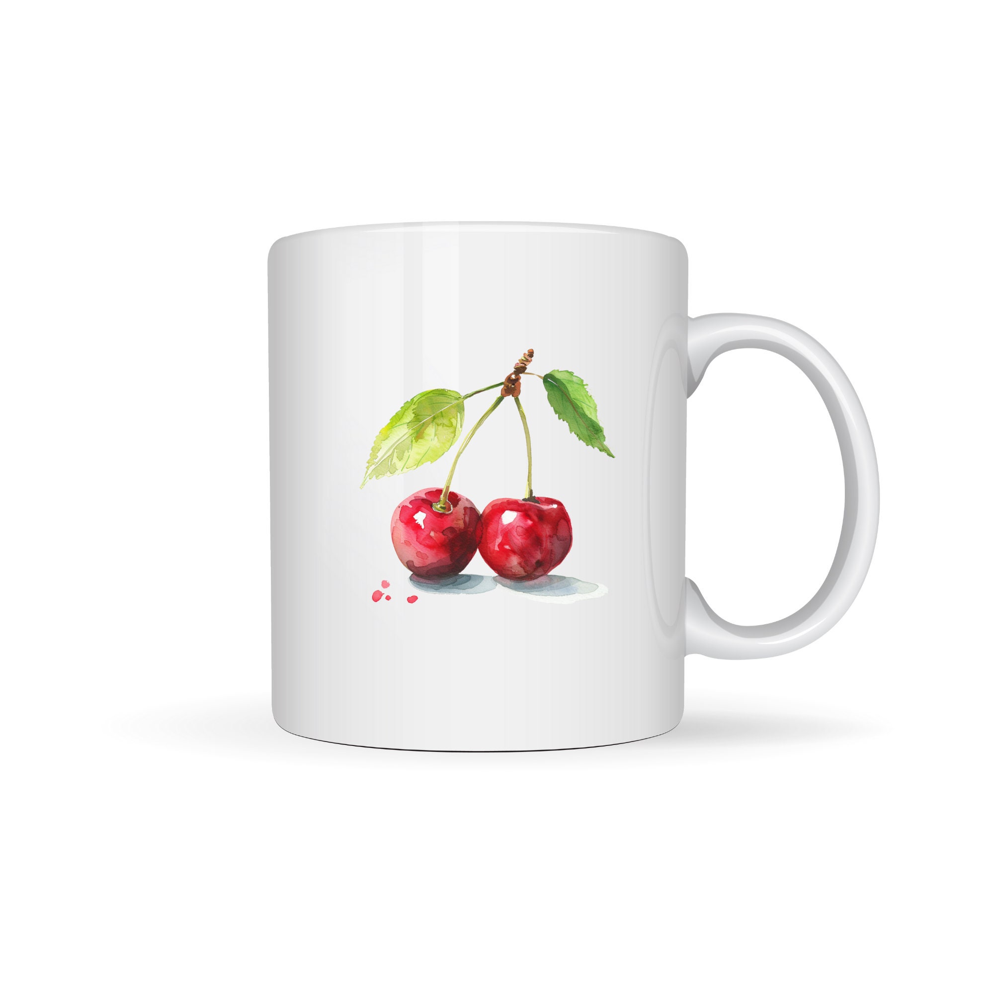 Cherries Watercolor Painting Printable Wall Art, Summer Fruits, Kitchen ...