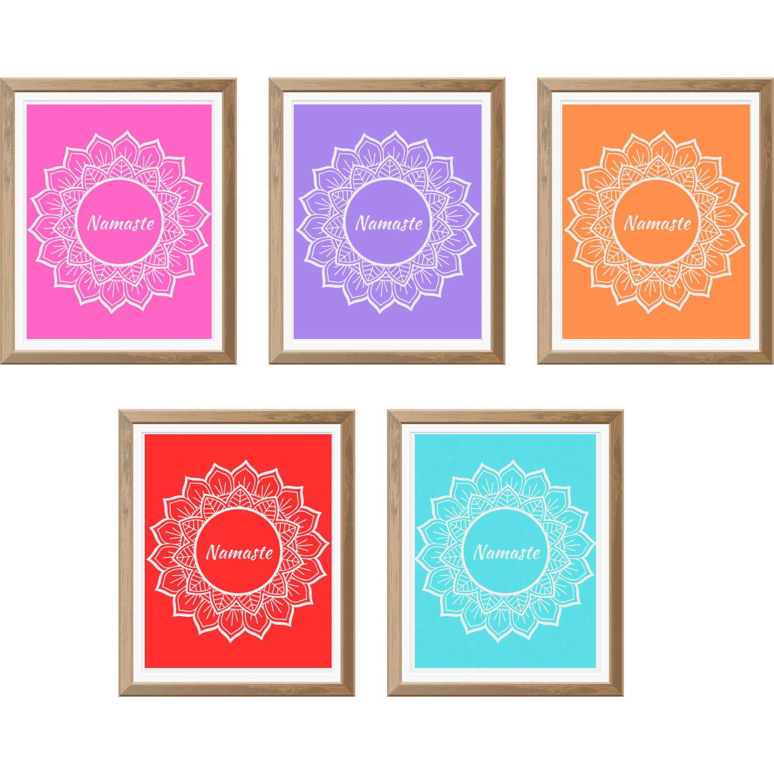 Namaste Quote Printable Wall Art, Inspirational Wall Art, 5 Color ...