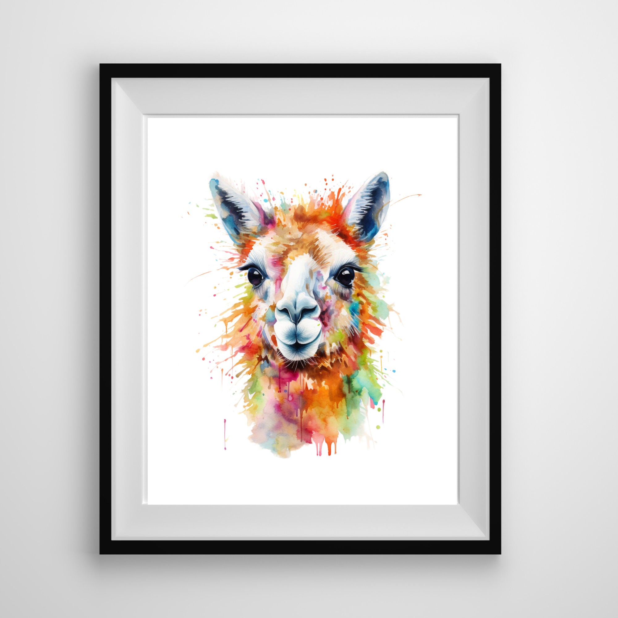 Llama Watercolor Painting Printable Wall Art, Animal Print, Nursery ...