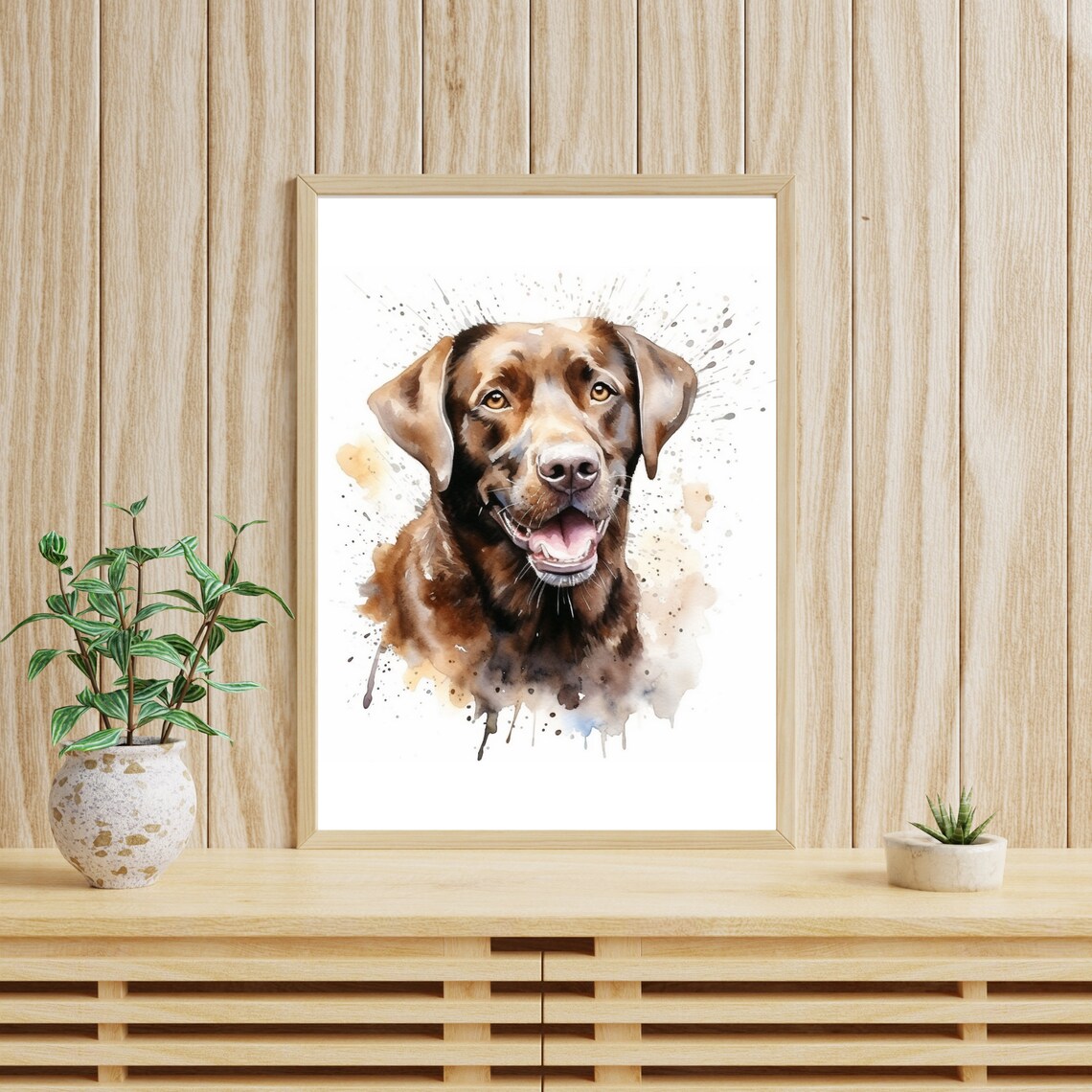 Labrador Watercolor Painting Printable Wall Art, Dog Portrait, Pet ...